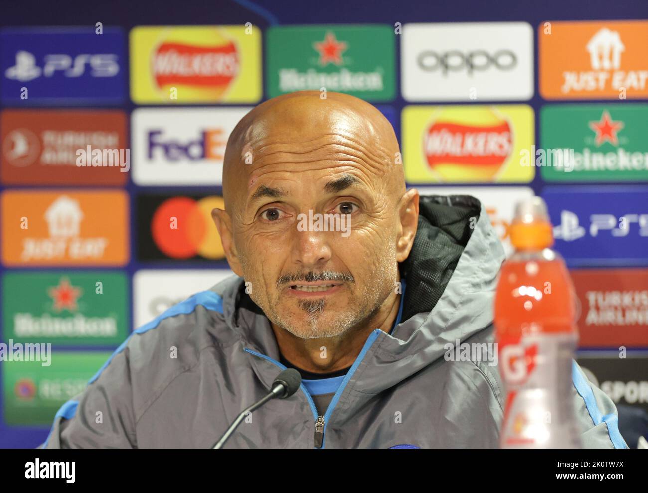 Napoli manager Luciano Spalletti during a press conference at Ibrox ...