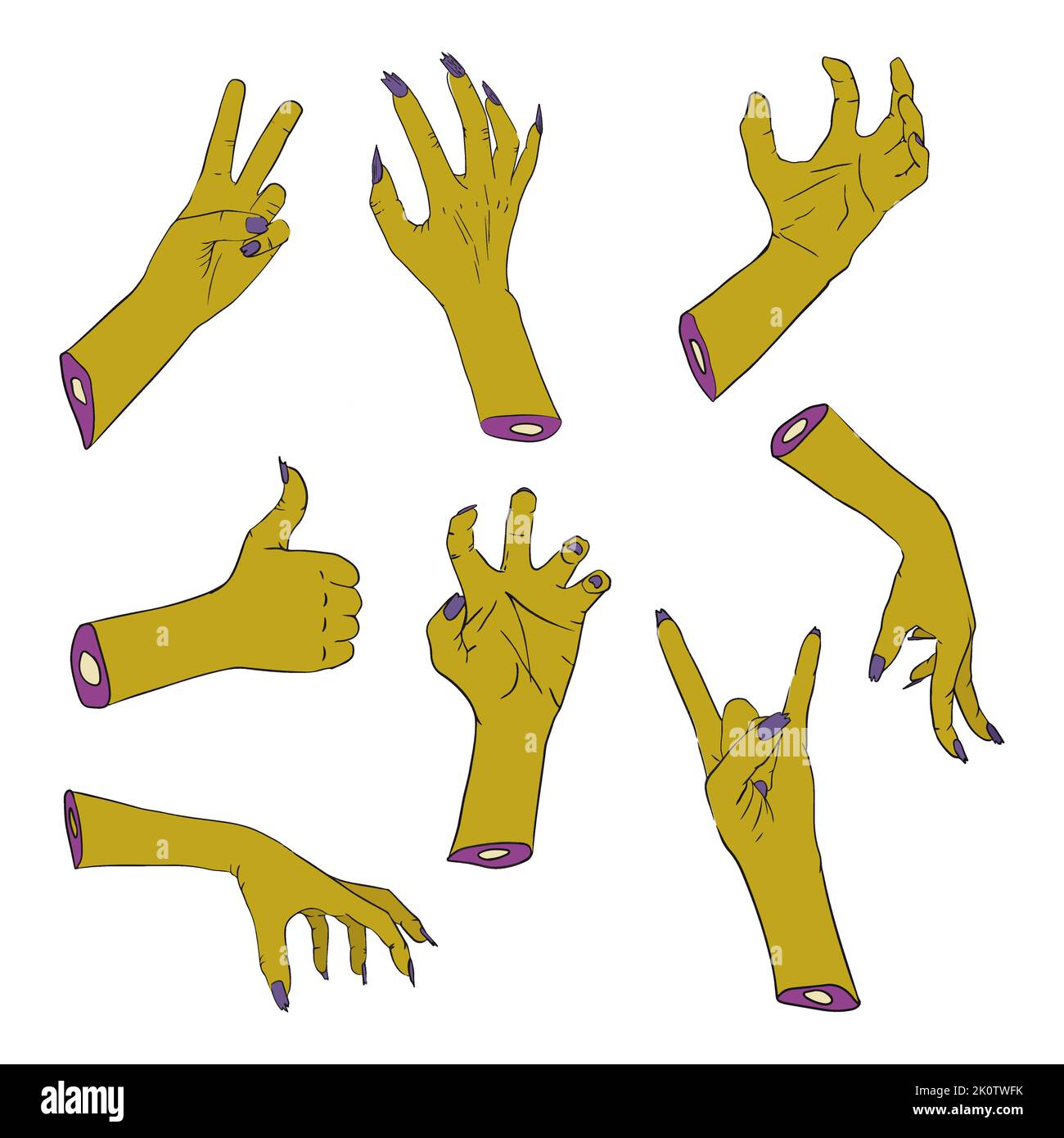Halloween zombie hands collection pack Vector illustration Stock Vector ...