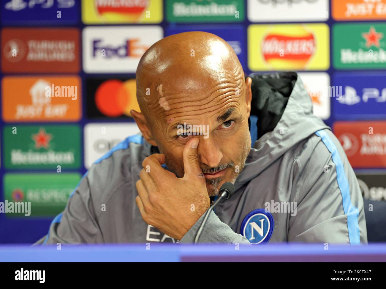 Napoli manager Luciano Spalletti during a press conference at Ibrox ...