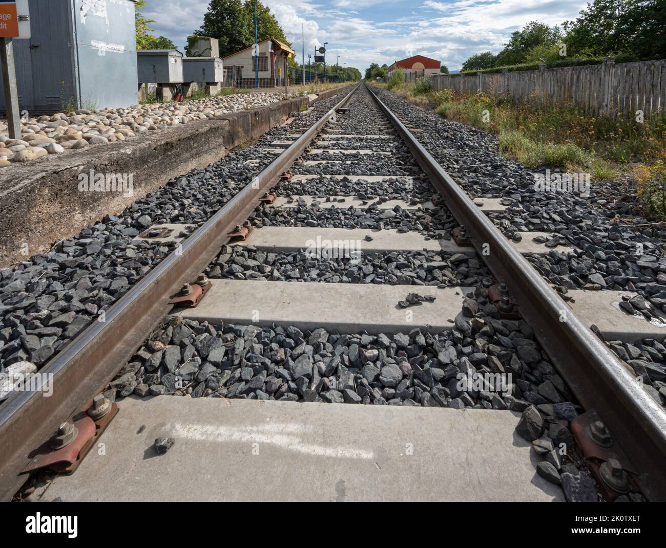 View of a railway line near the train station Stock Photo - Alamy