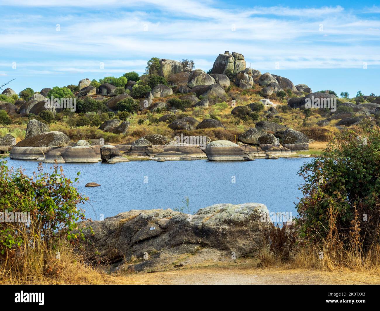 Geological formations of granite in the natural monument of Los ...
