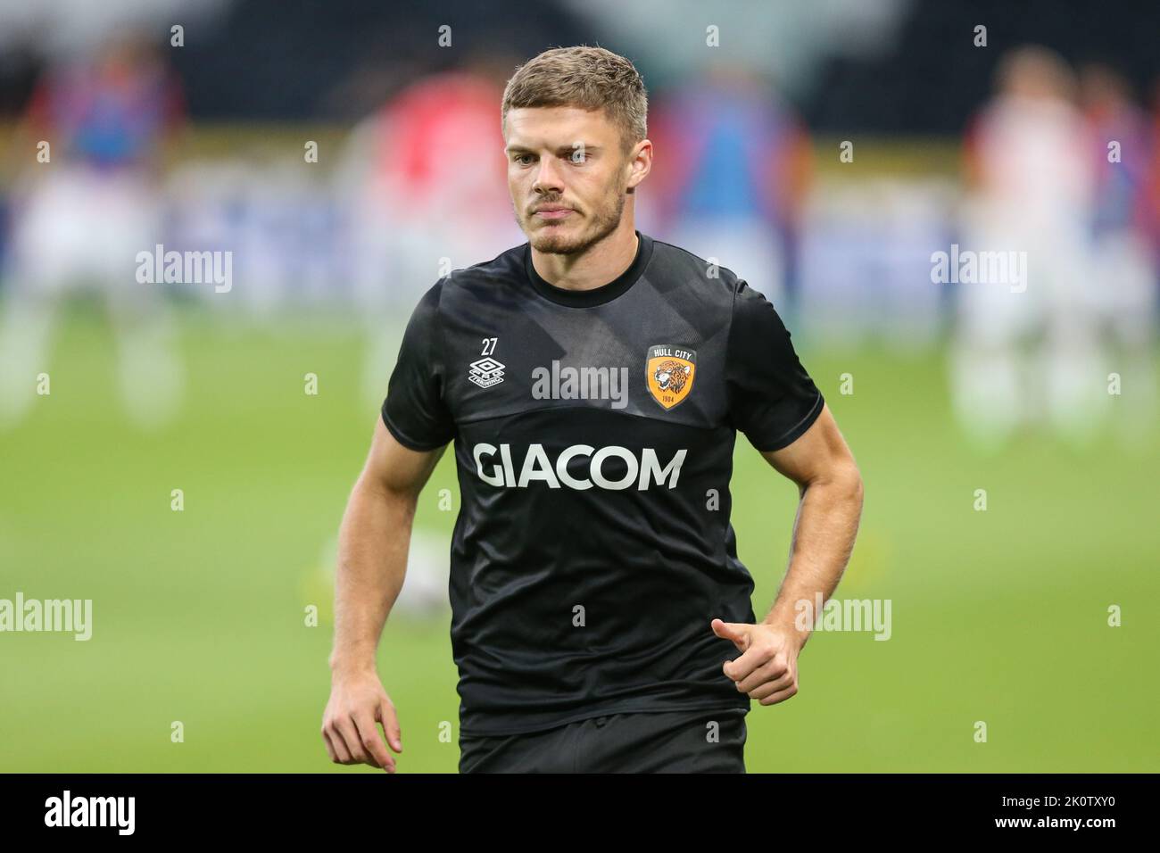 Regan Slater #27 of Hull City during the pre-game warmup before the Sky ...