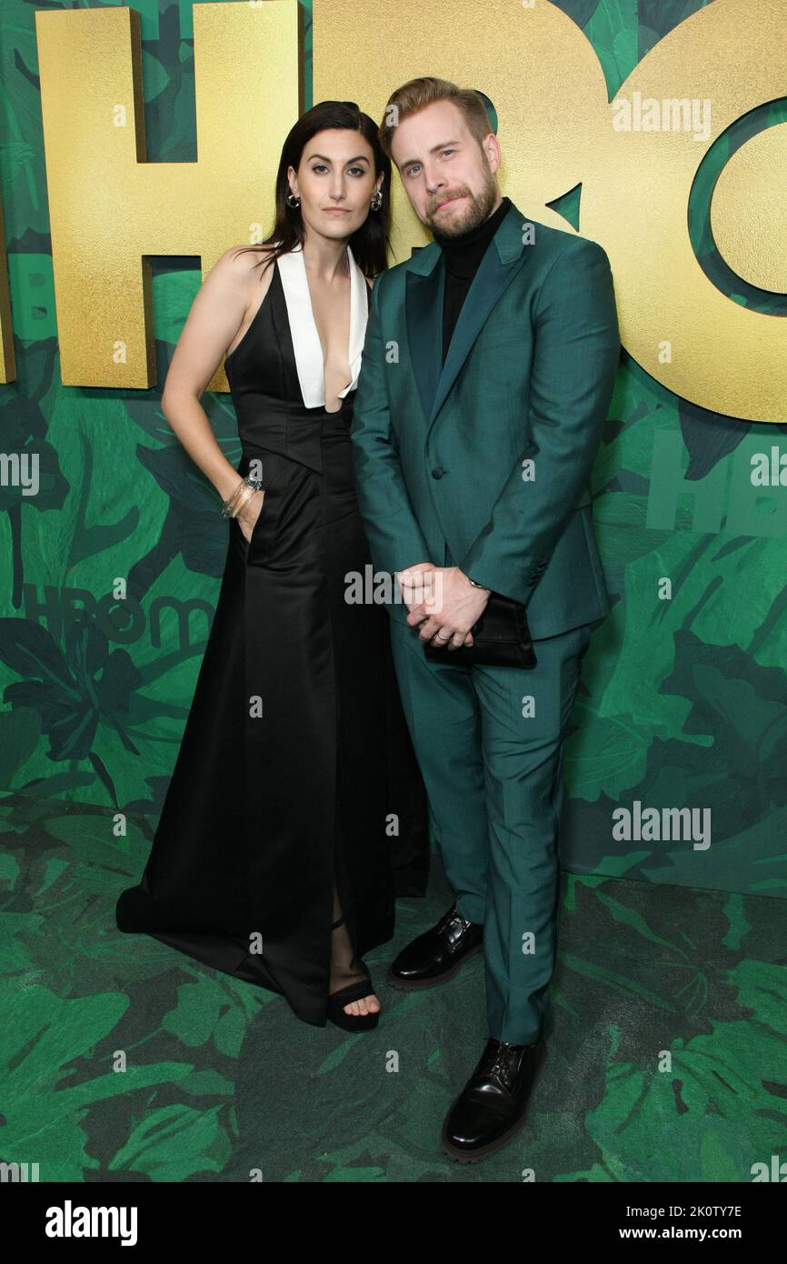 Jen Statsky, Travis Helwig attend the 2022 HBO Emmy's Party at San ...