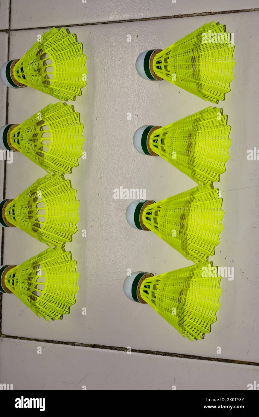 Plastic Badminton Ball,Yellow Ball,On Black Background,Texture Stock ...