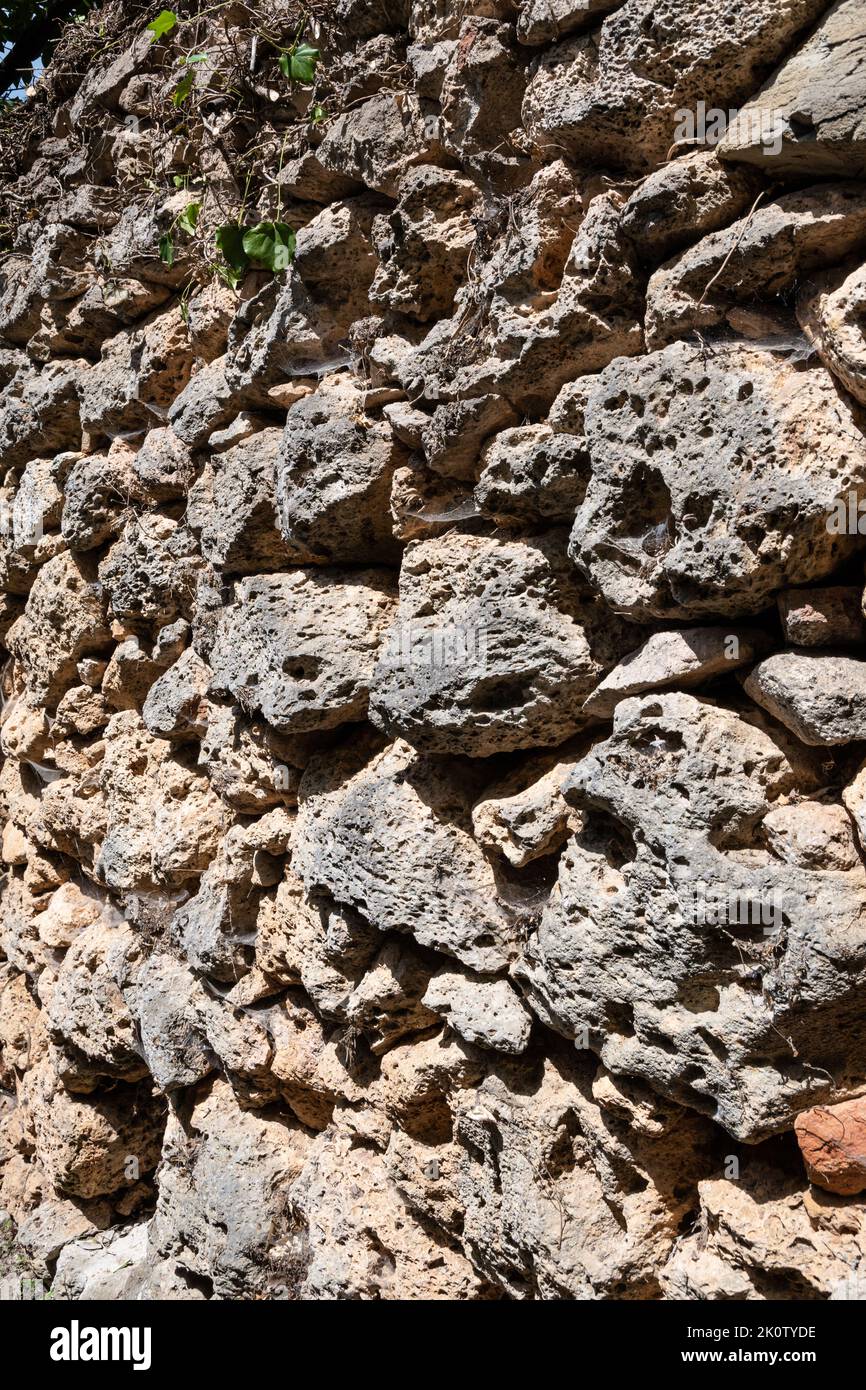 Old dry wall built with local stones Stock Photo - Alamy