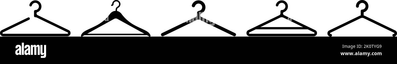 Clothes hanger or clothes rack icons. Vector illustration isolated on ...