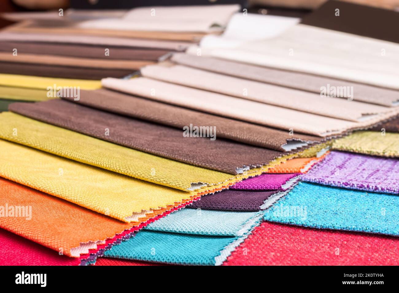 Color samples of the upholstery fabric in the assortment. palette of ...