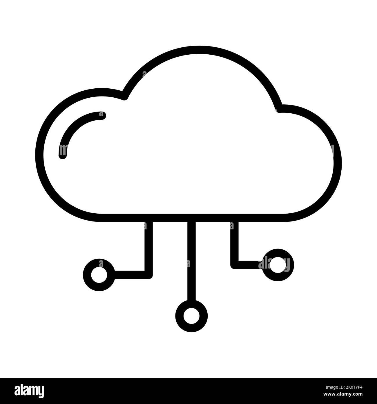 Cloud computing vector icon. Line art style. Isolated on white background Stock Vector Image ...