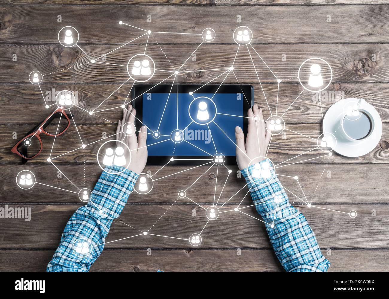 Concept of social communication and networking with social connection ...