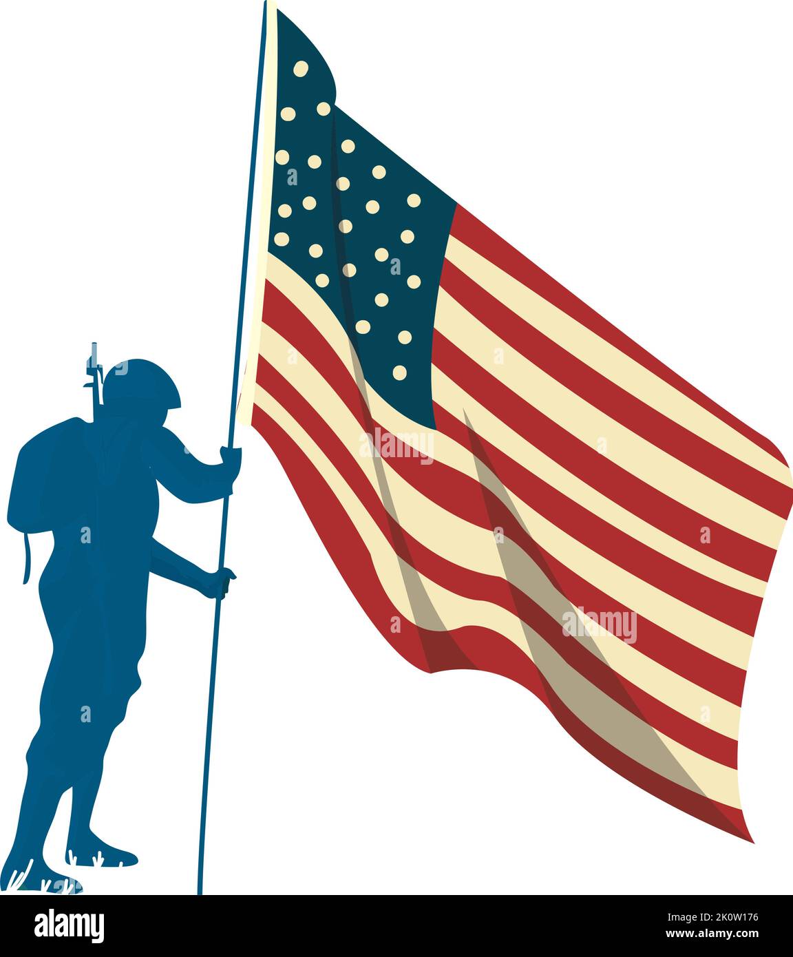 soldier holding a flag Stock Vector Image & Art - Alamy