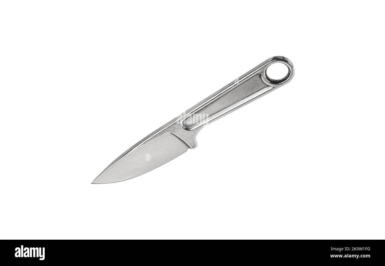A knife with a metal handle made from a wrench. Tool weapon. Isolate on ...