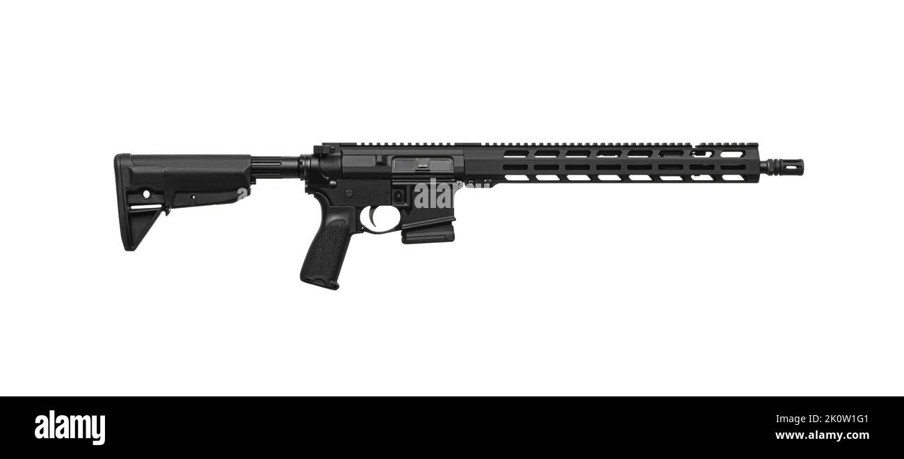 Modern automatic rifle isolated on white background. Weapons for police ...