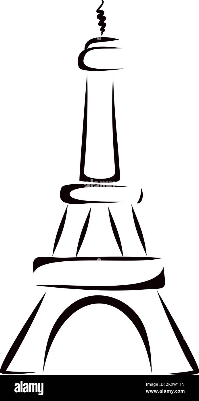 Paris landmark illustration in black vector Cut Out Stock Images ...