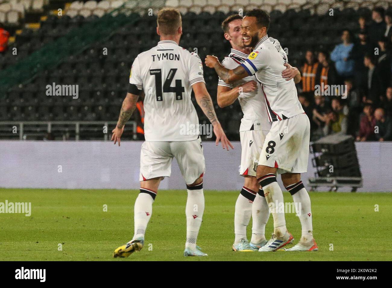 Lewis Baker #8 of Stoke City celebrates his goal to make it 0-1 during ...