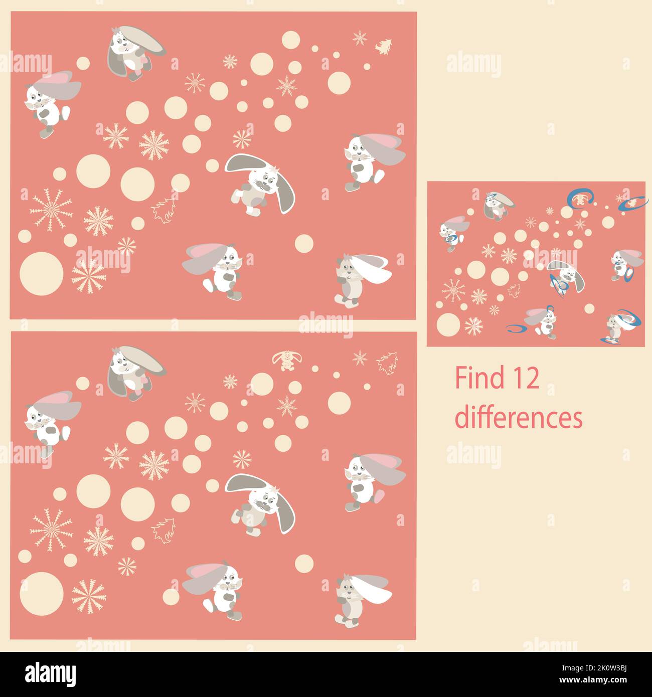 rabbits under the Christmas tree New Year s rebus for children up to 8 ...