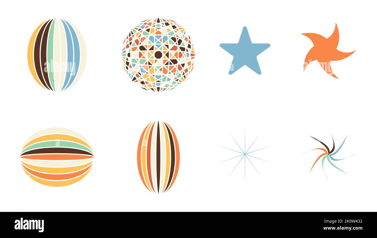 Geometric brutalist star bold elements. New modern abstract shapes ...