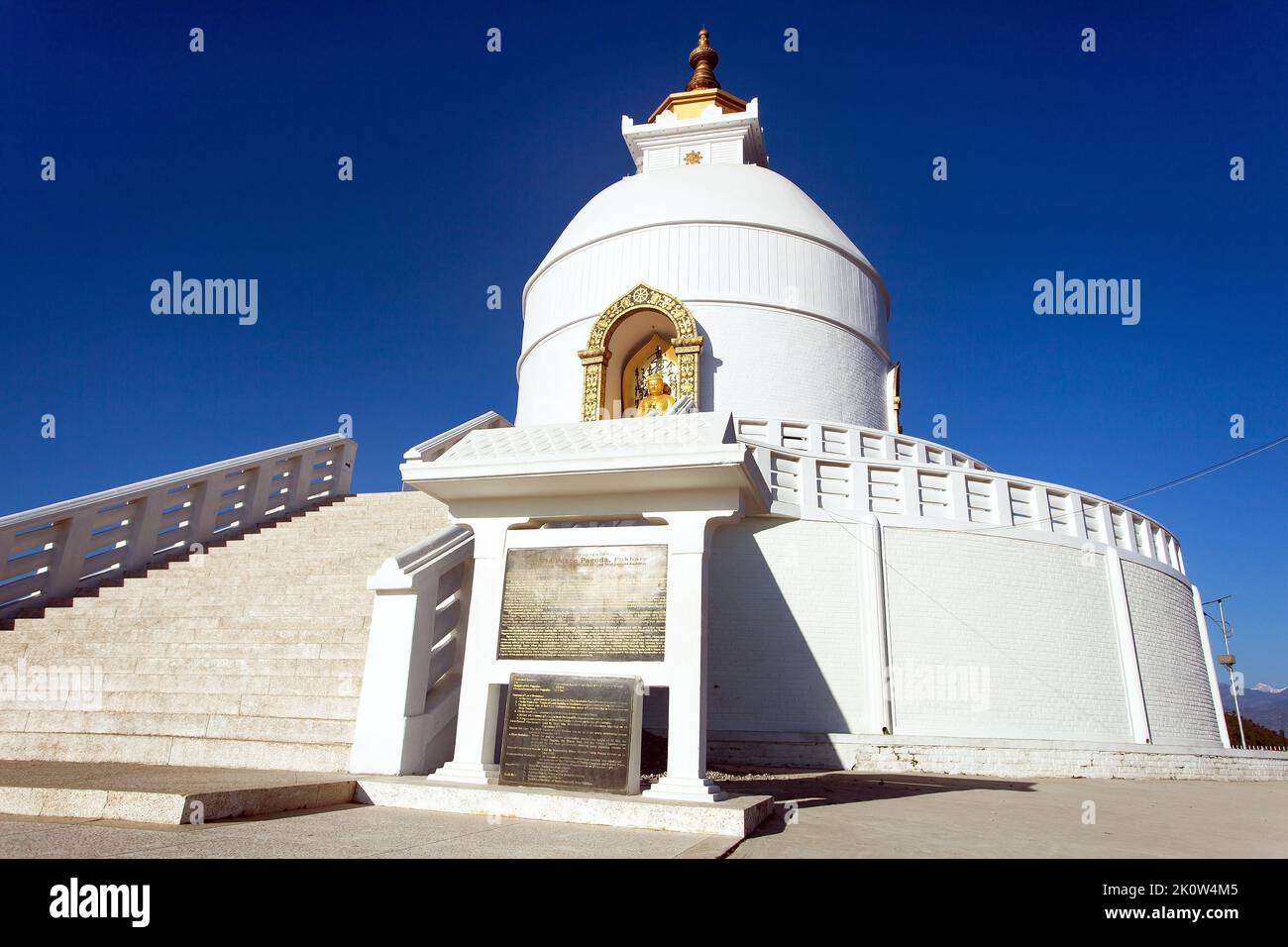 View of World peace stupa near Pokhara, Nepal Stock Photo - Alamy