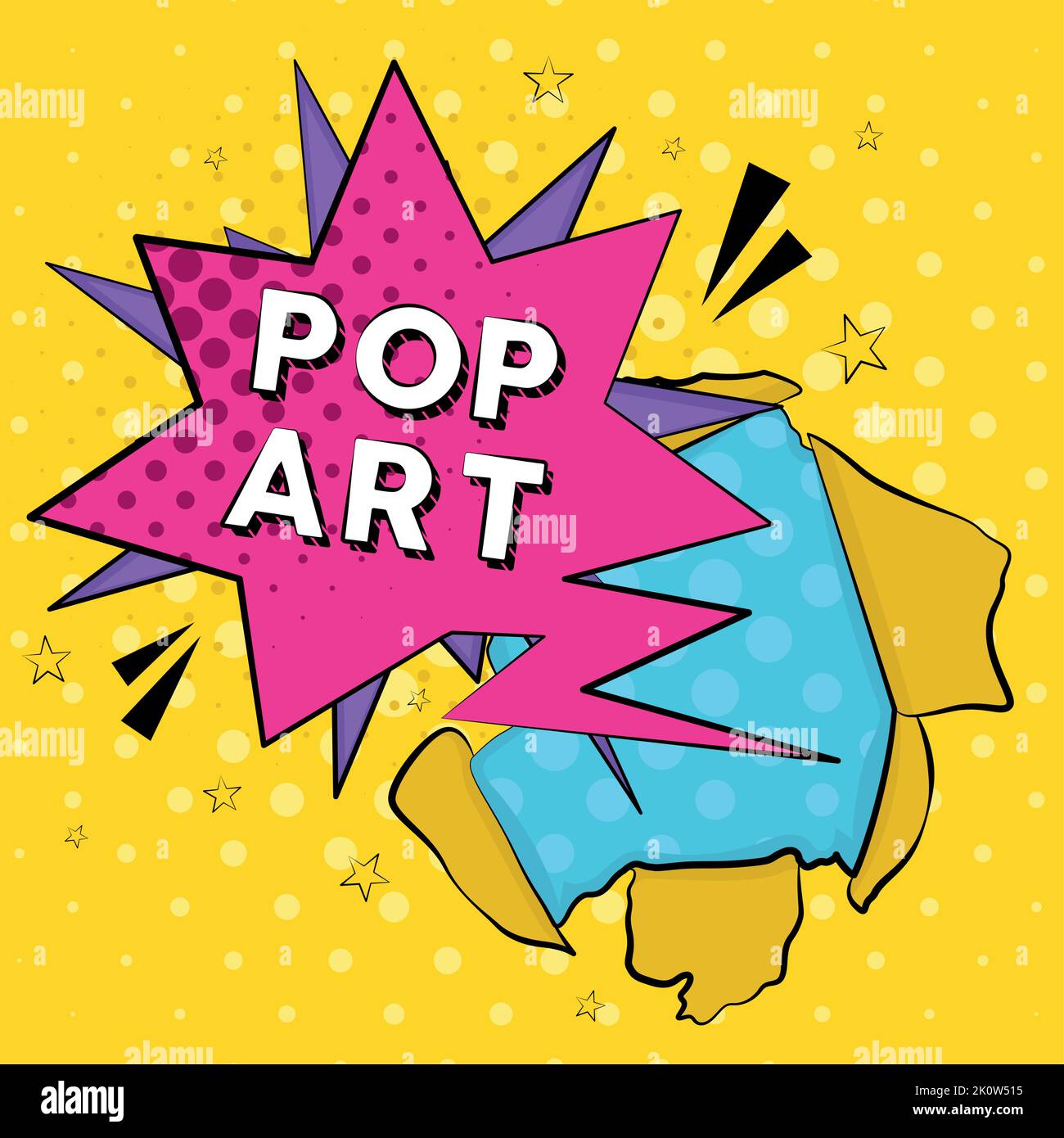 Comic wall breach with pop art expression halftone effect Vector Stock ...