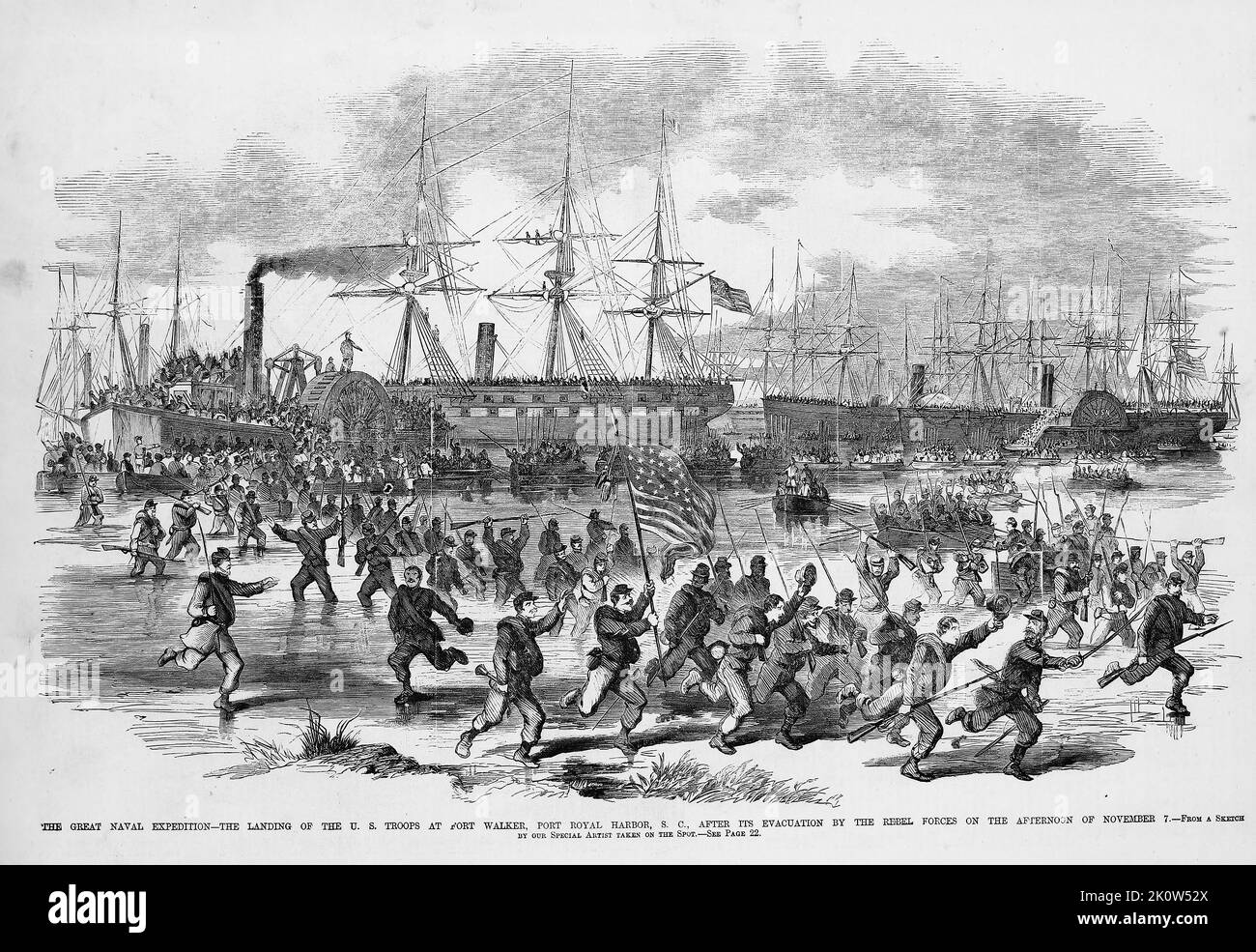 The Great Naval Expedition - The landing of the U. S. troops at Fort ...