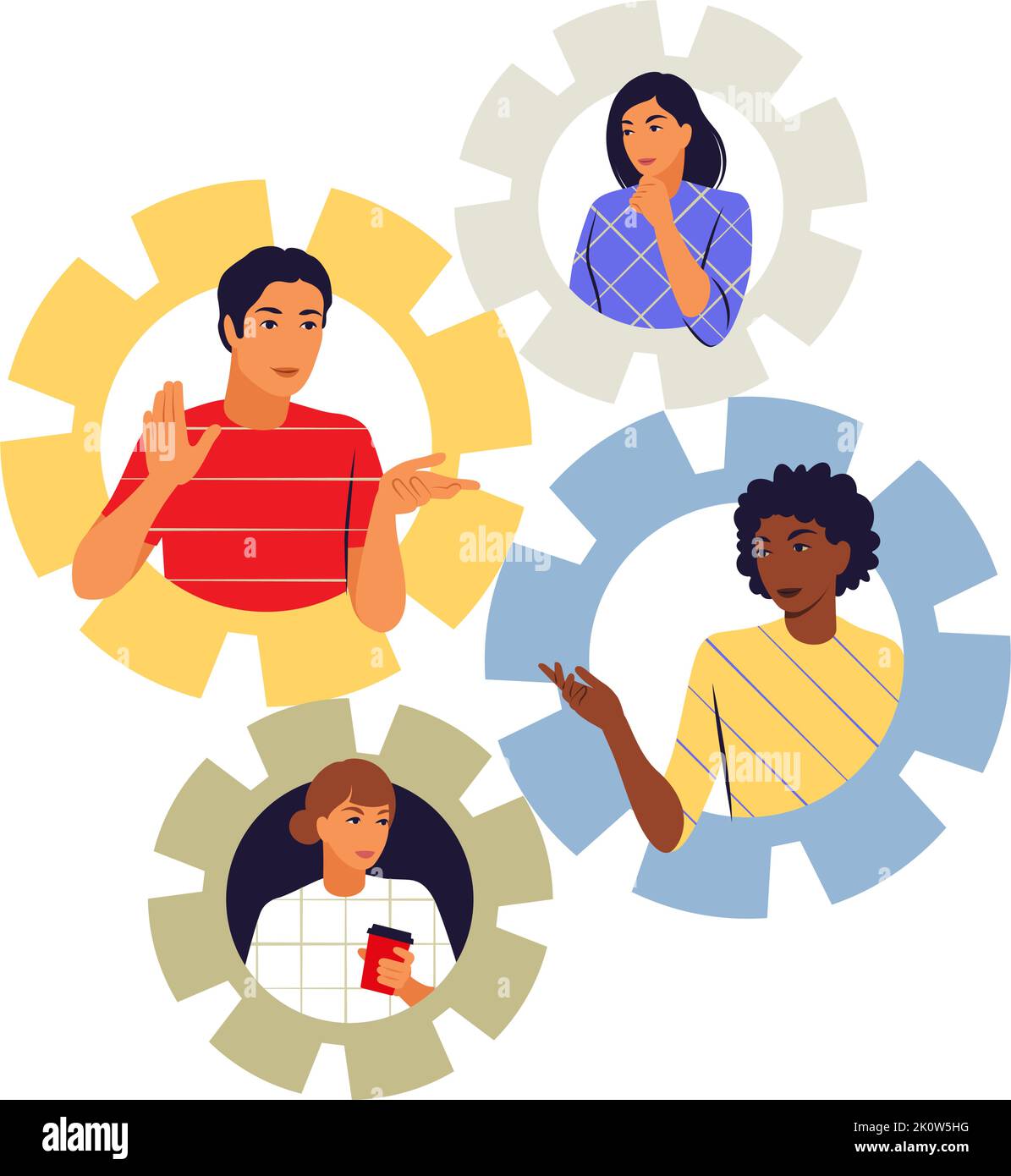 Collaboration concept. Symbol of teamwork, cooperation, partnership ...