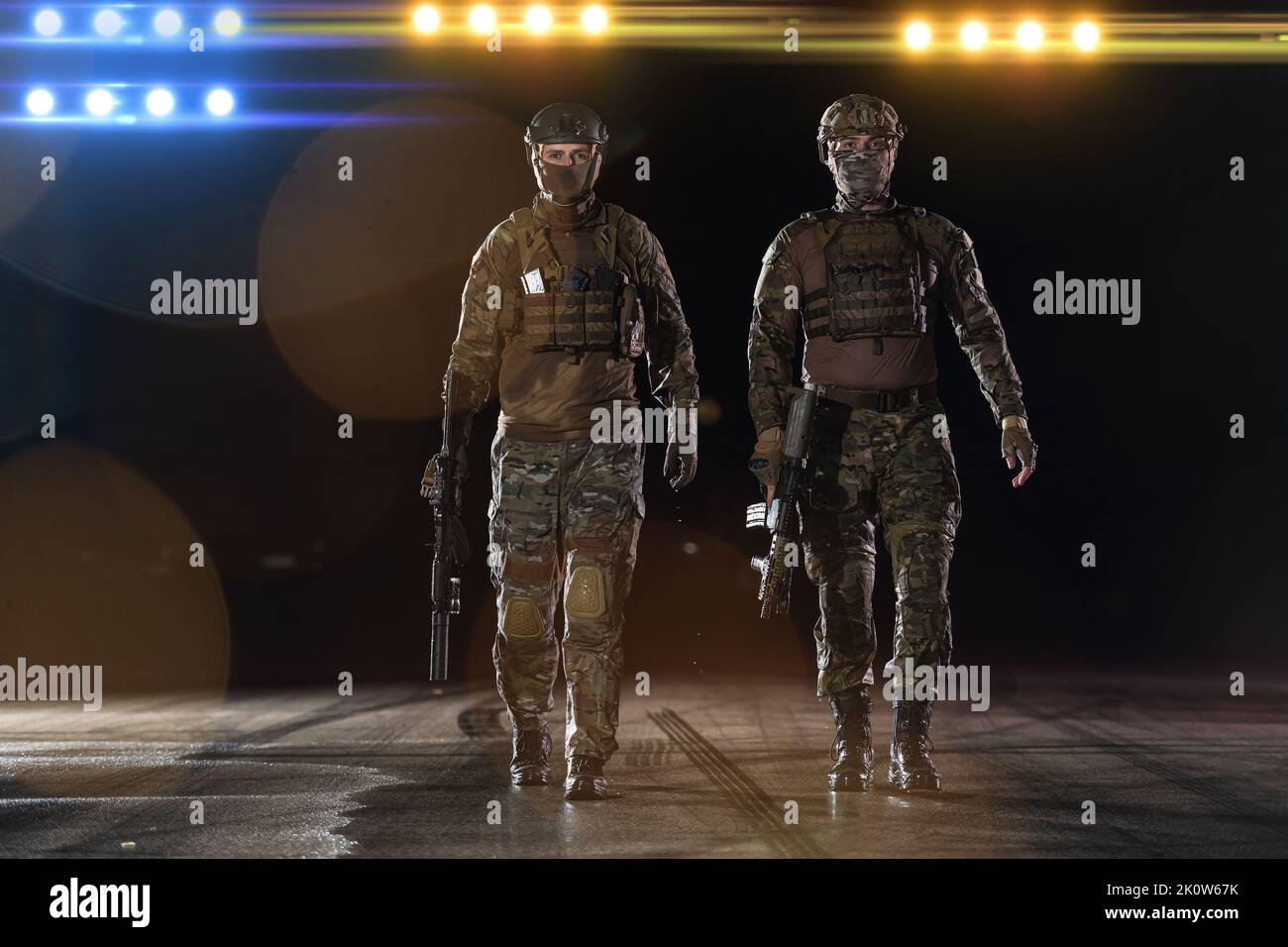 soldiers squad in night mission Stock Photo - Alamy