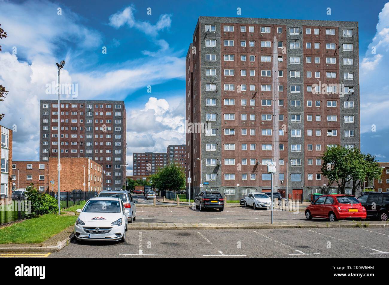 Row of tower blocks earmarked for regeneration on the Gascoigne estate ...