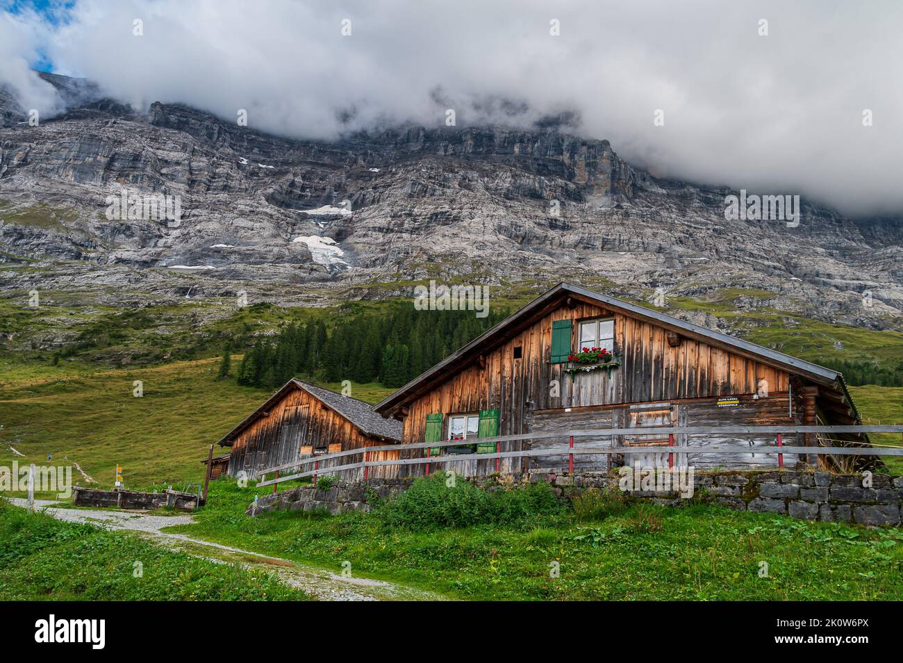 mountain hut and Eiger north side Stock Photo - Alamy
