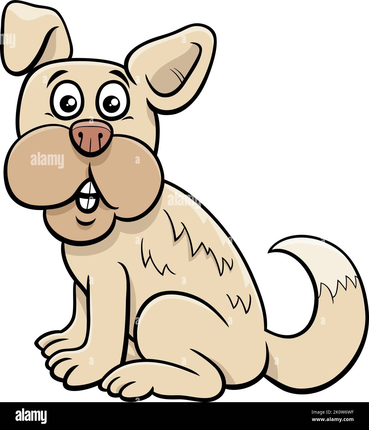 Cartoon illustration of funny surprised dog comic animal character ...