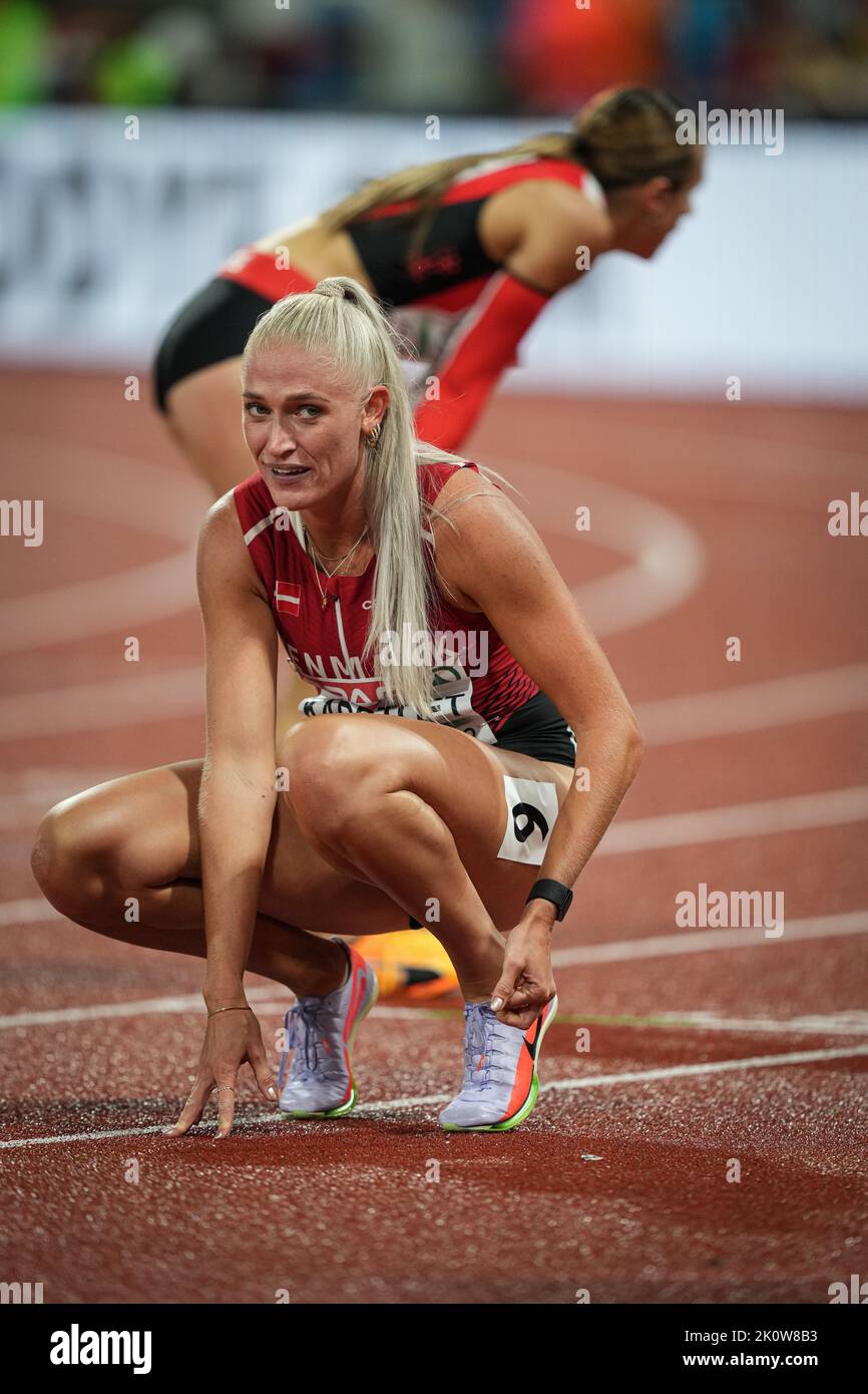 Ida Karstoft participating in the 200 meters of the European Athletics ...