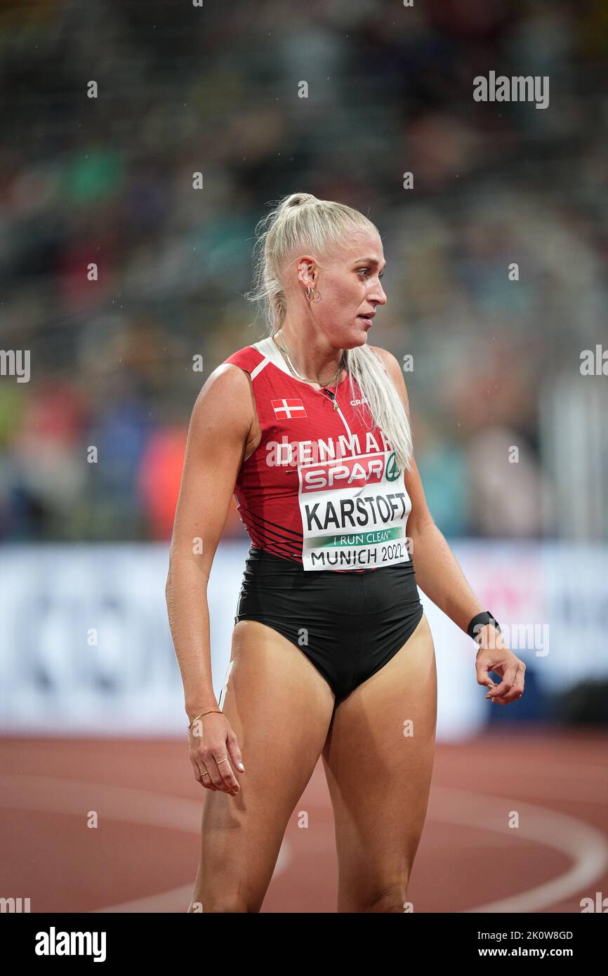 Ida Karstoft participating in the 200 meters of the European Athletics Championships in Munich ...