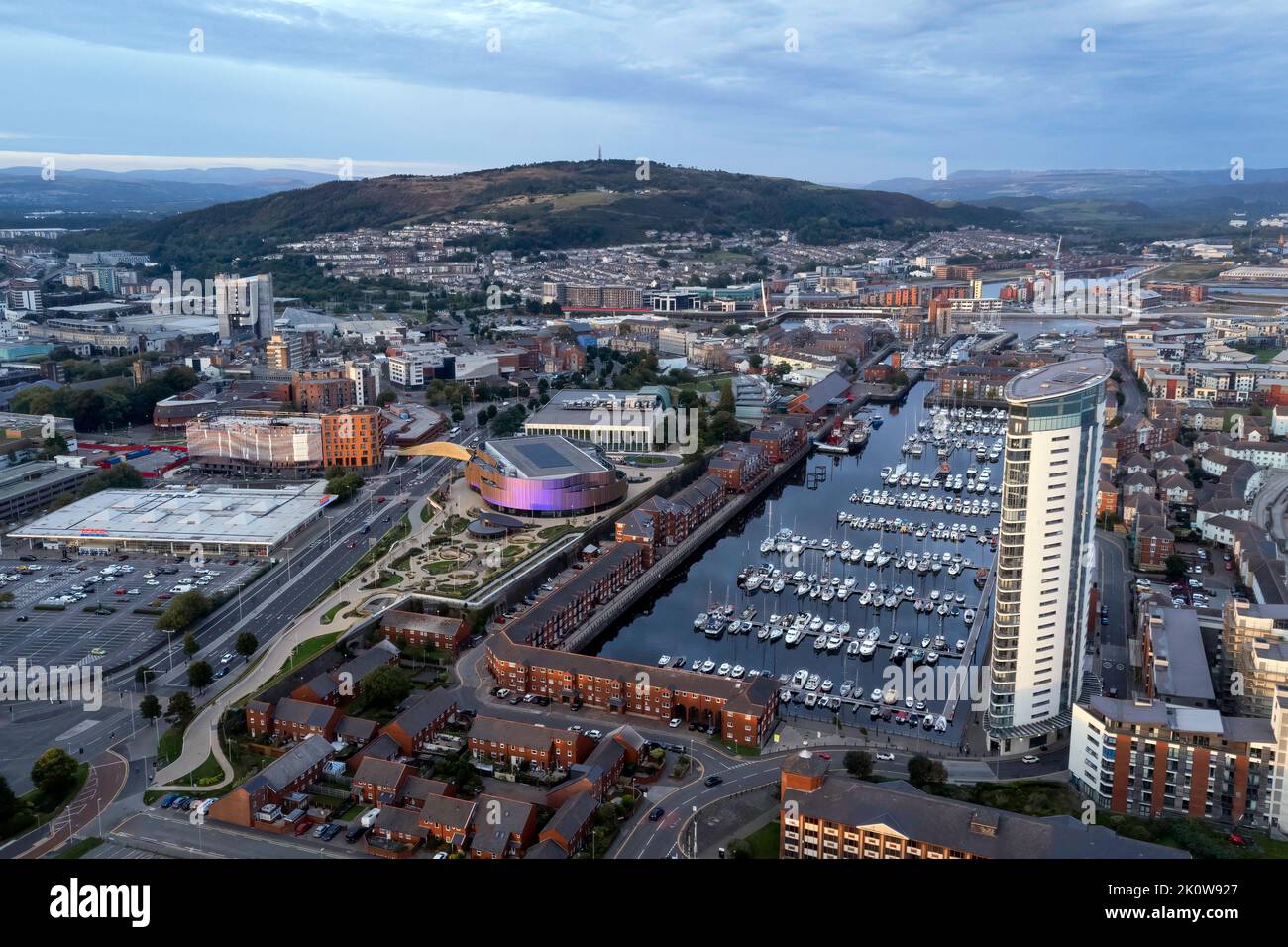 Editorial Swansea, UK - September 12, 2022: Aerial view of Swansea City ...