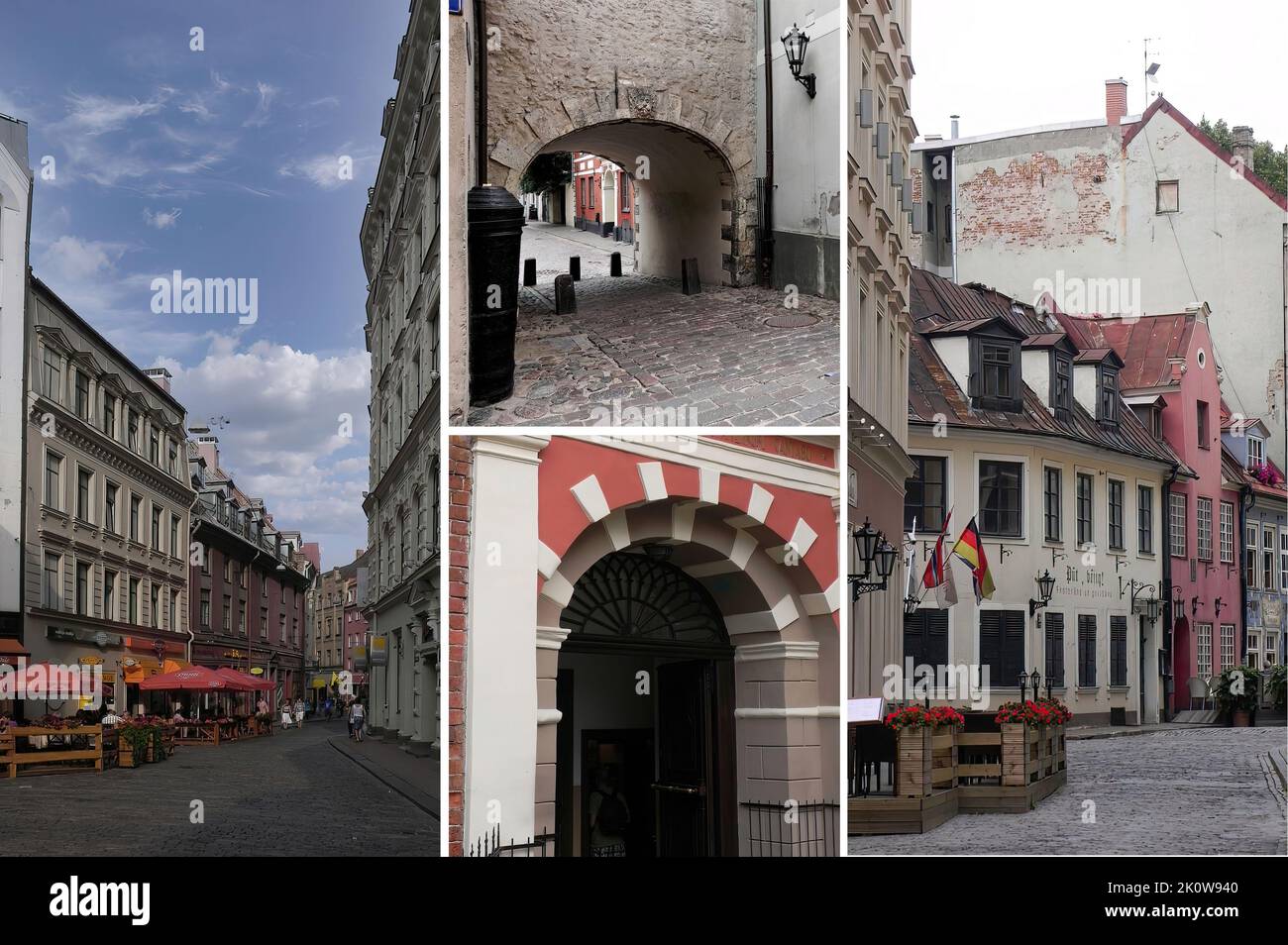The beautiful old town of Riga (Latvia) with its characteristic ...