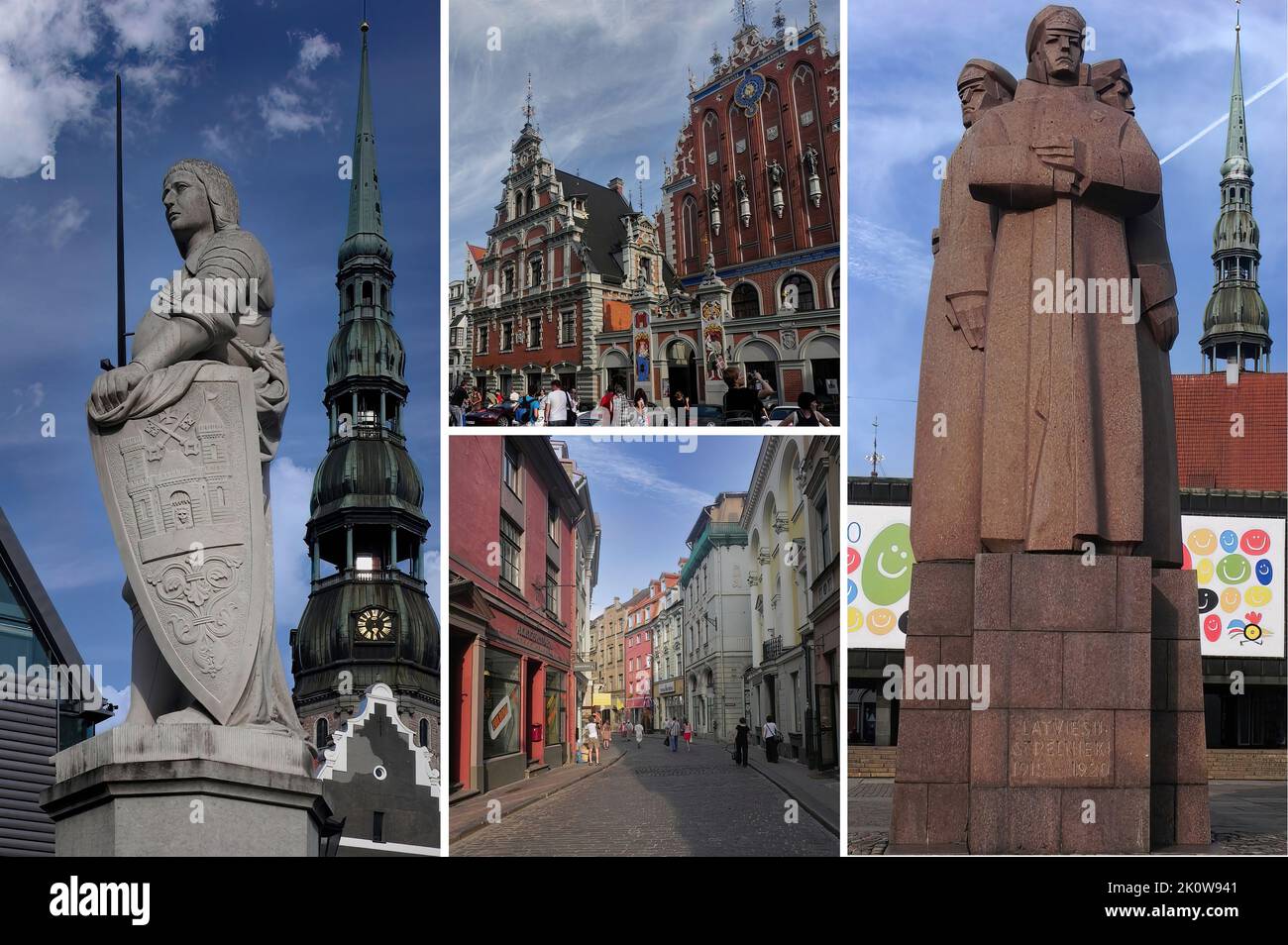 The beautiful old town of Riga (Latvia) with its characteristic ...
