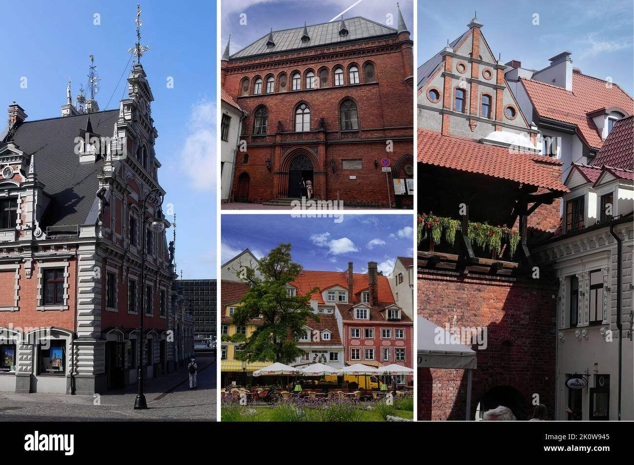 The beautiful old town of Riga (Latvia) with its characteristic ...