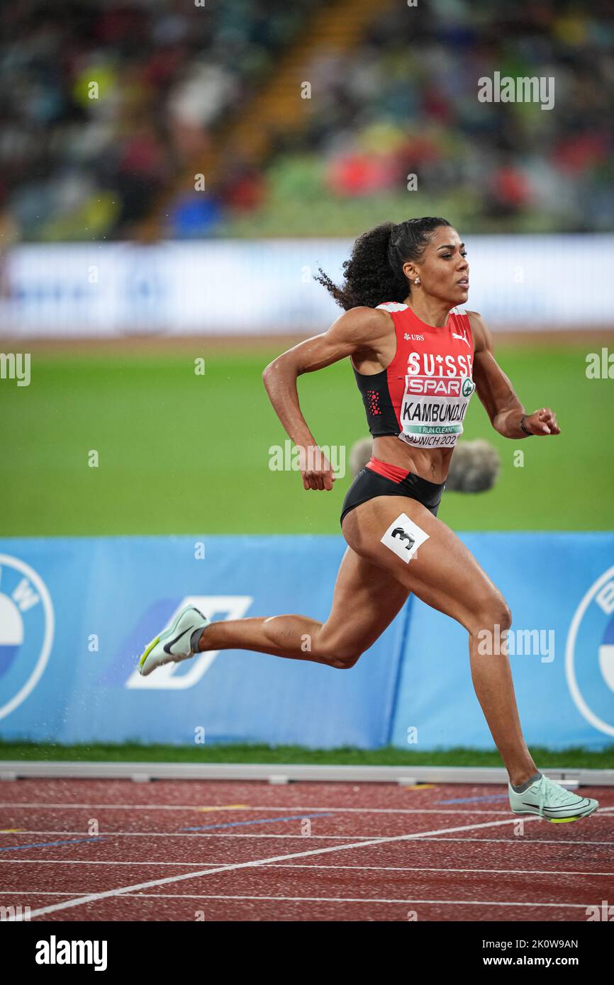 Mujinga Kambundji participating in the 200 meters of the European ...