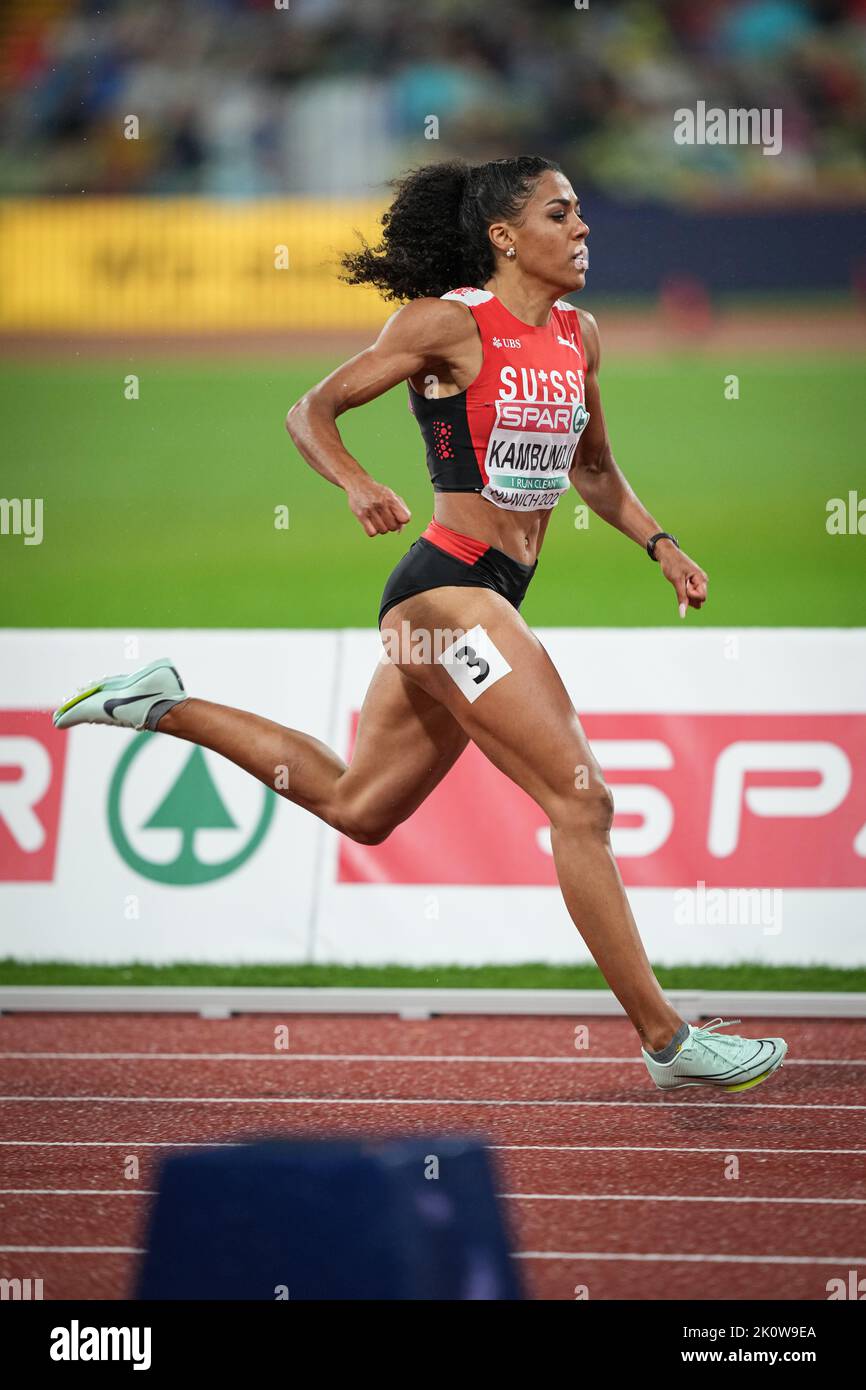 Mujinga Kambundji participating in the 200 meters of the European ...