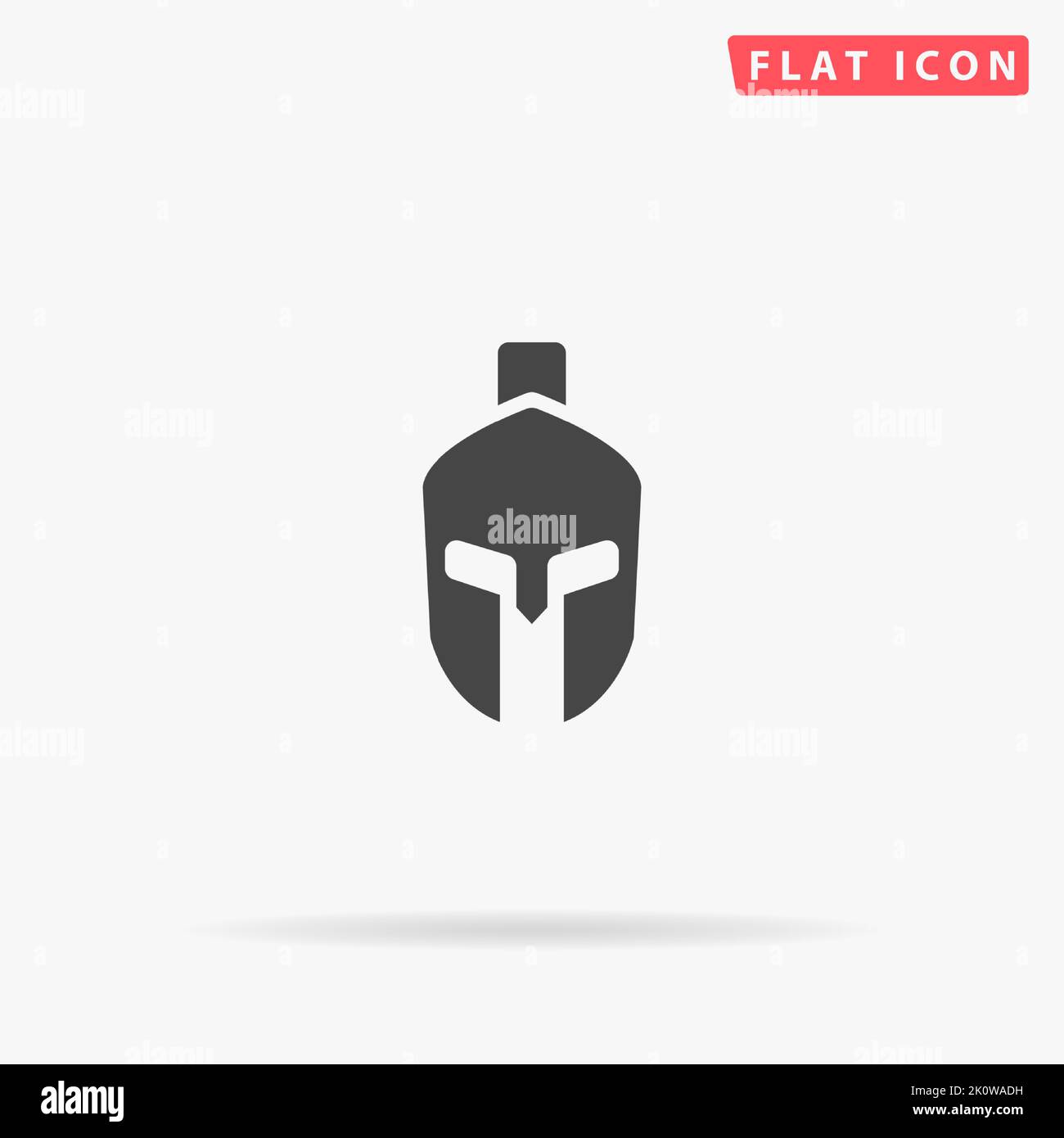 Spartan helmet flat vector icon. Hand drawn style design illustrations ...