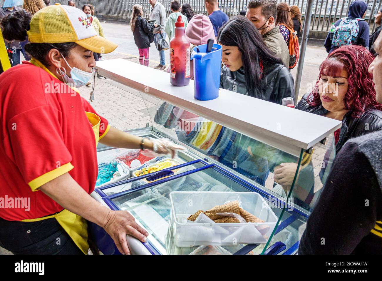 Bogota Colombia,San Victorino Carrera 10,ice cream parlor shop,counter ...