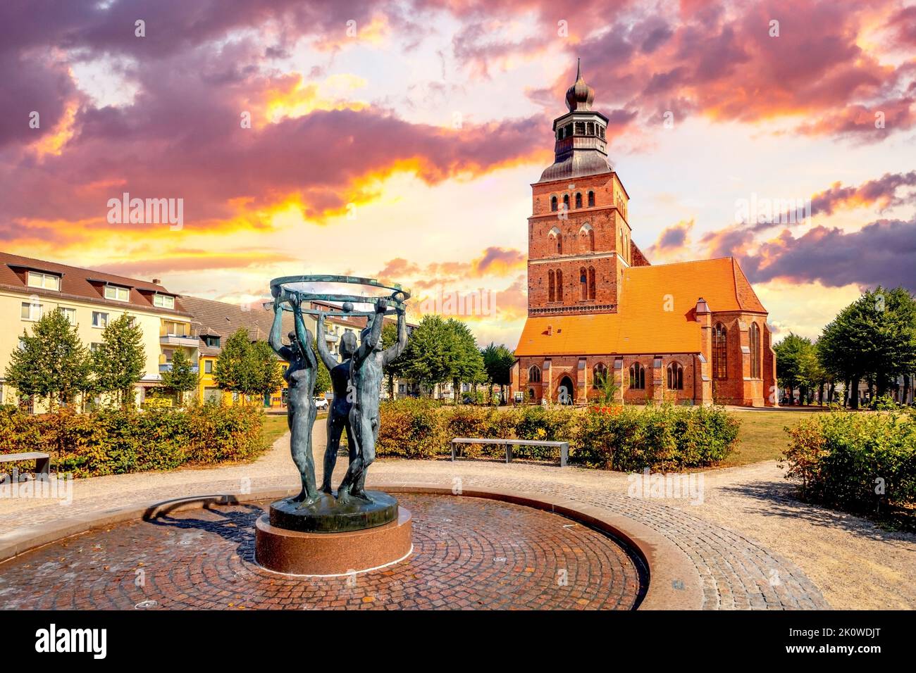 Historical church of Malchin, Mecklenburg Vorpommern, Germany Stock ...