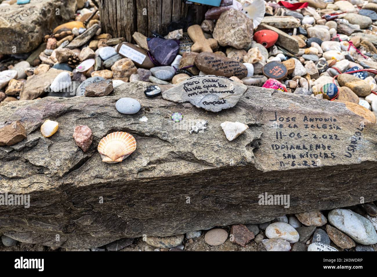 Cruz de Ferro, Cross of Iron on the road to Santiago de Compostela ...