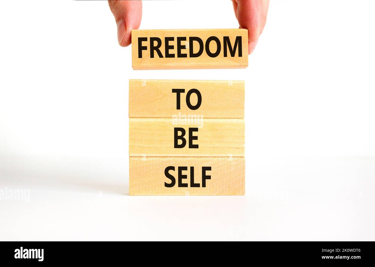 Freedom to be self symbol. Concept words Freedom to be self on wooden ...