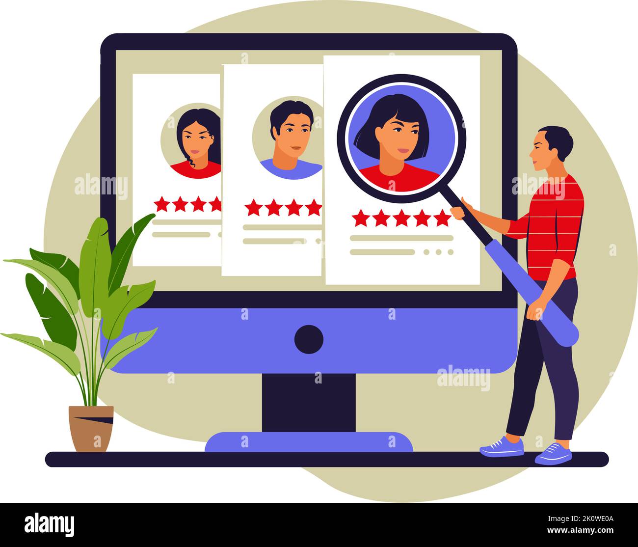 Job hunt concept. Job interview, employment process, choosing a ...