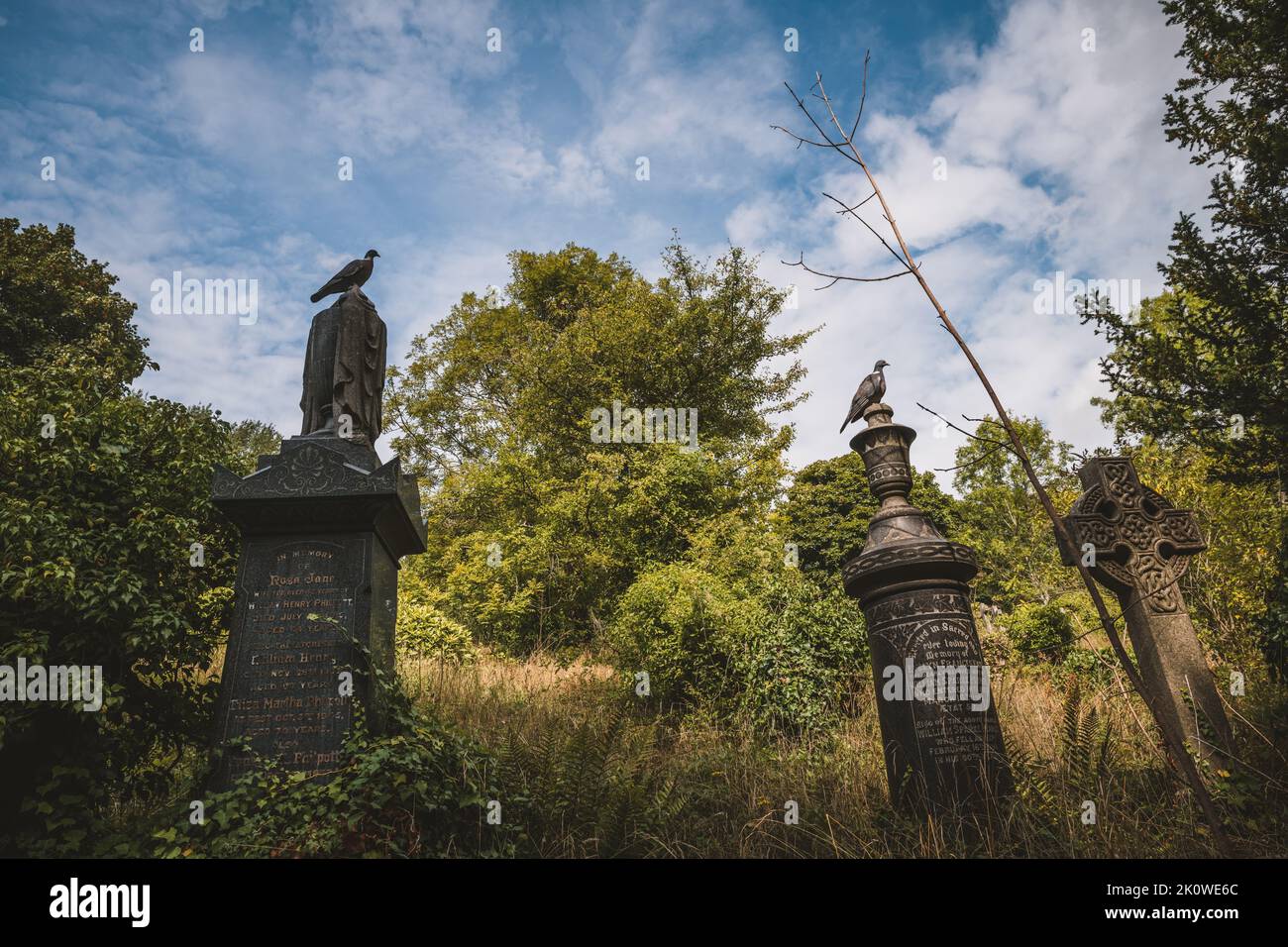 Gravestones in cemetery, Arnos Vale Cemetery Stock Photo - Alamy