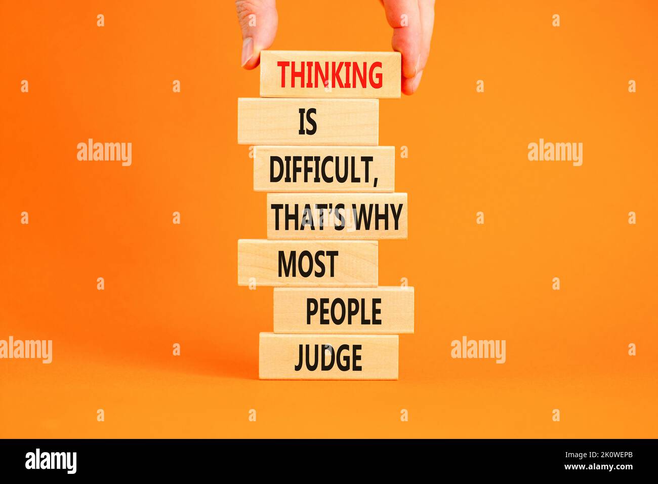 Thinking or judge symbol. Concept words Thinking is difficult that is ...