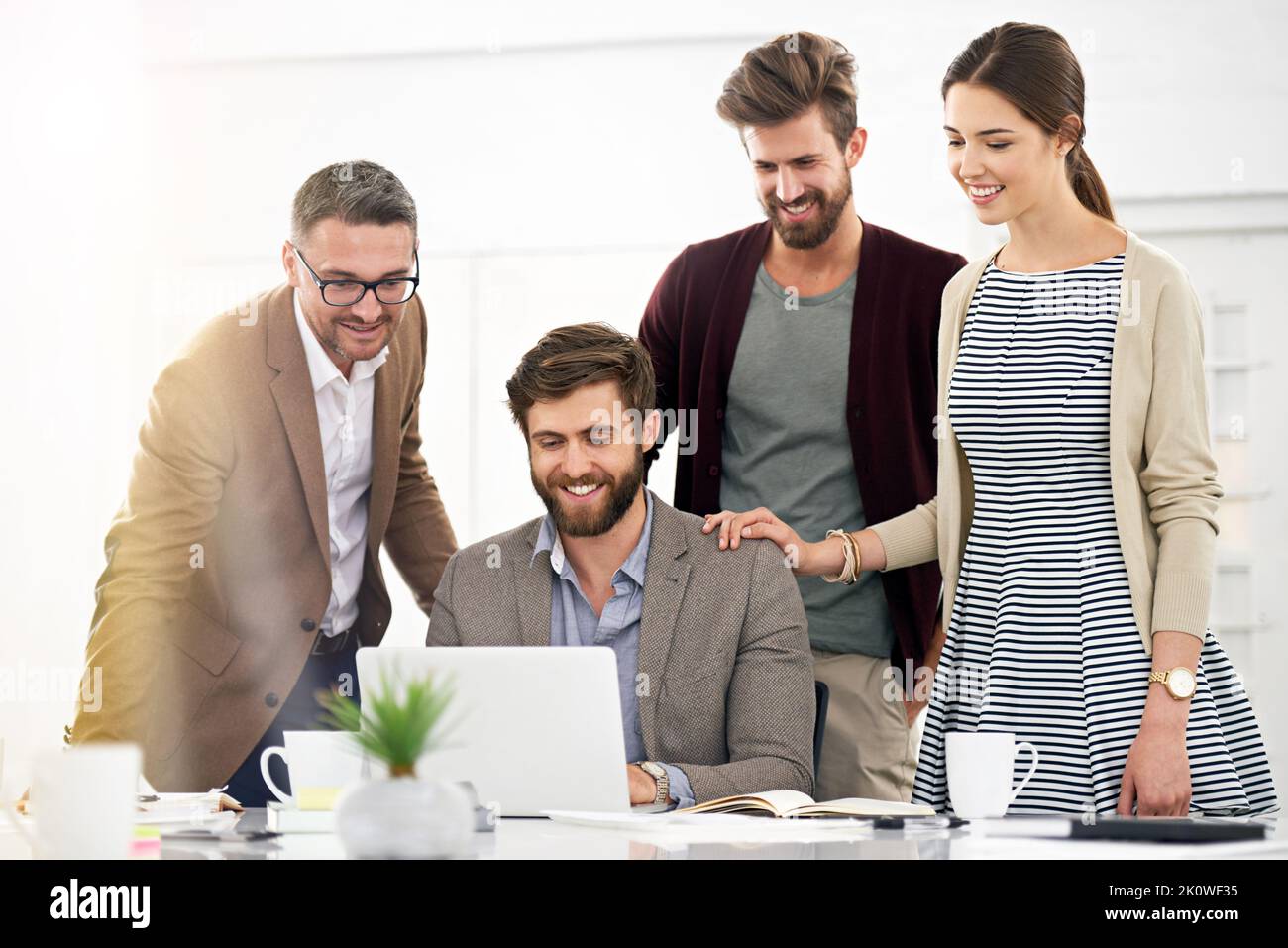 Our designs definitely going to impress the client. businesspeople ...