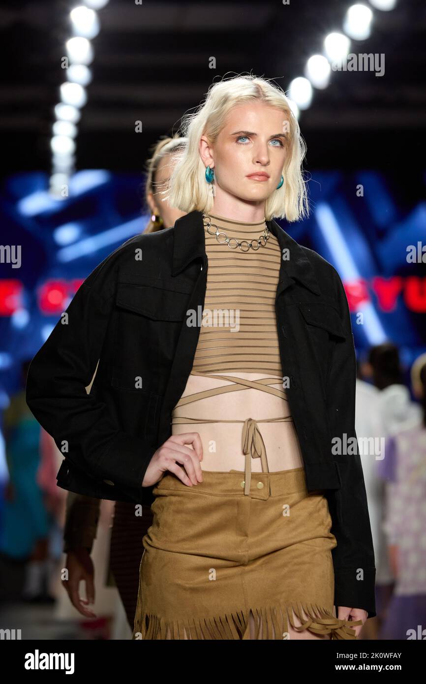 New York, NY, USA. 11th Sep, 2022. Alex S. Yu presents his runway ...