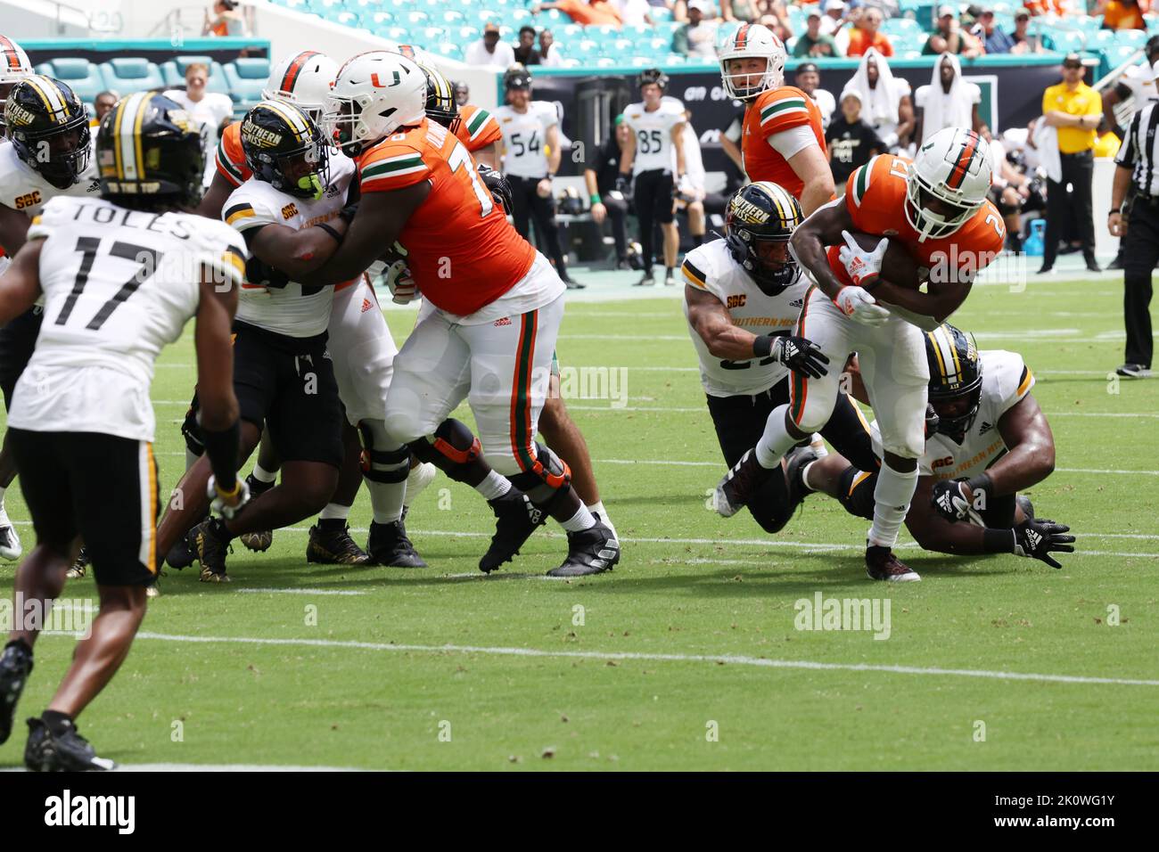21 breaks tackle at hard rock stadium on september 10 hi-res stock ...