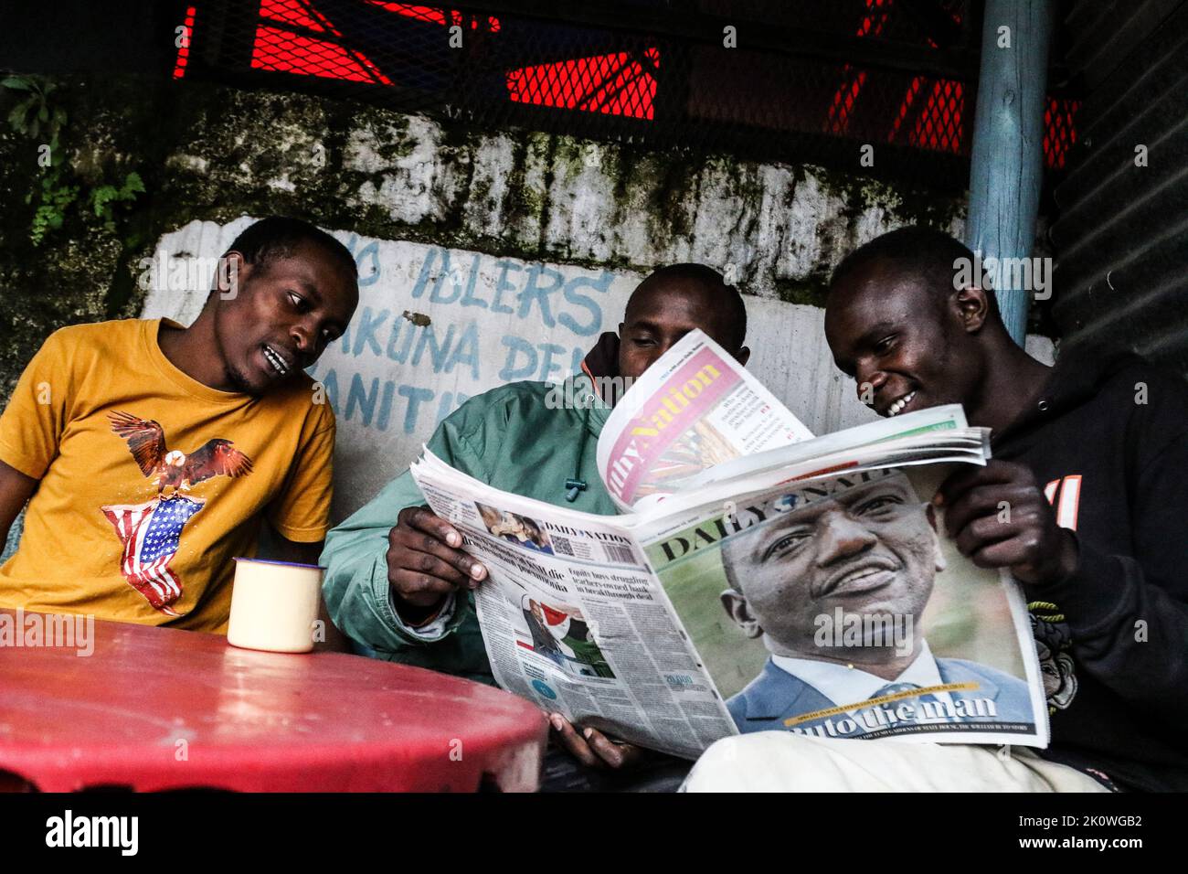 Nakuru, Kenya. 13th Sep, 2022. People read the Daily Nation Newspaper ...