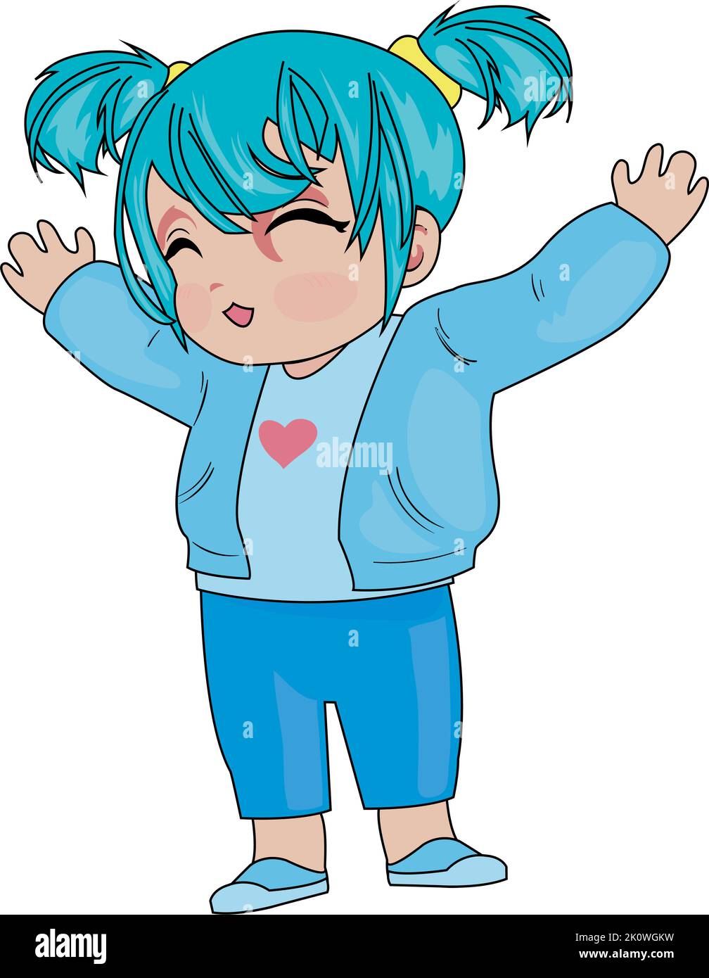 happy anime girl Stock Vector Image & Art - Alamy