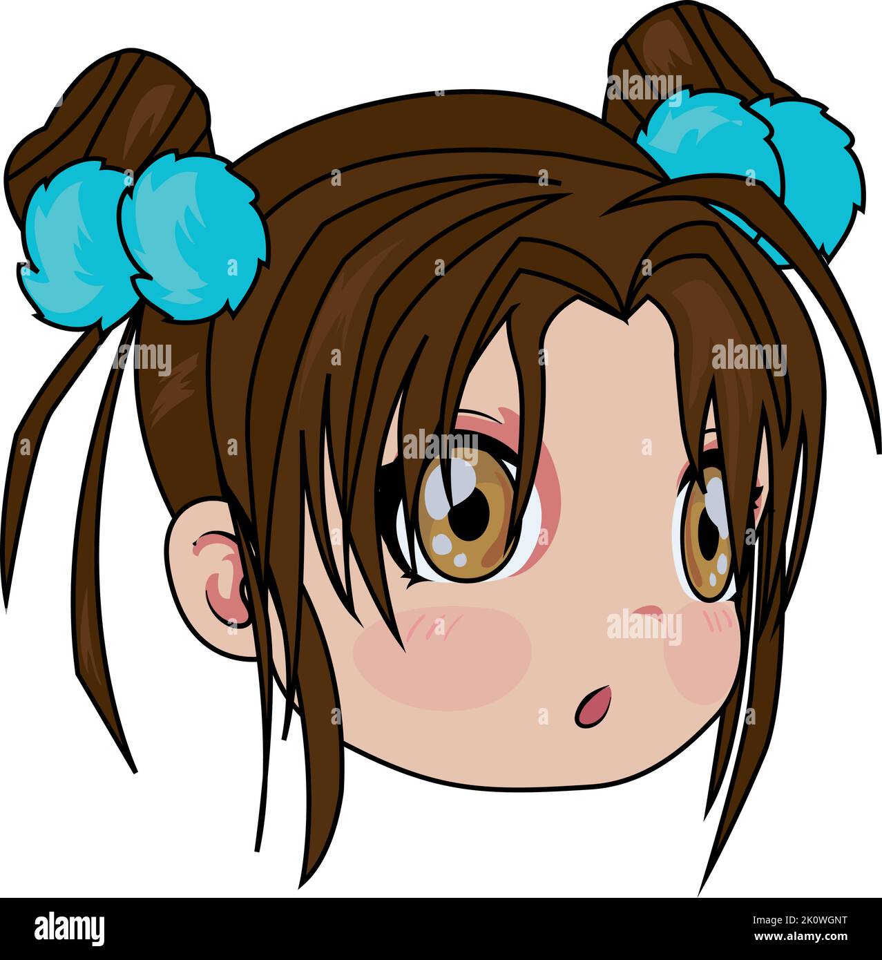 Anime Girl Face Stock Vector Image And Art Alamy